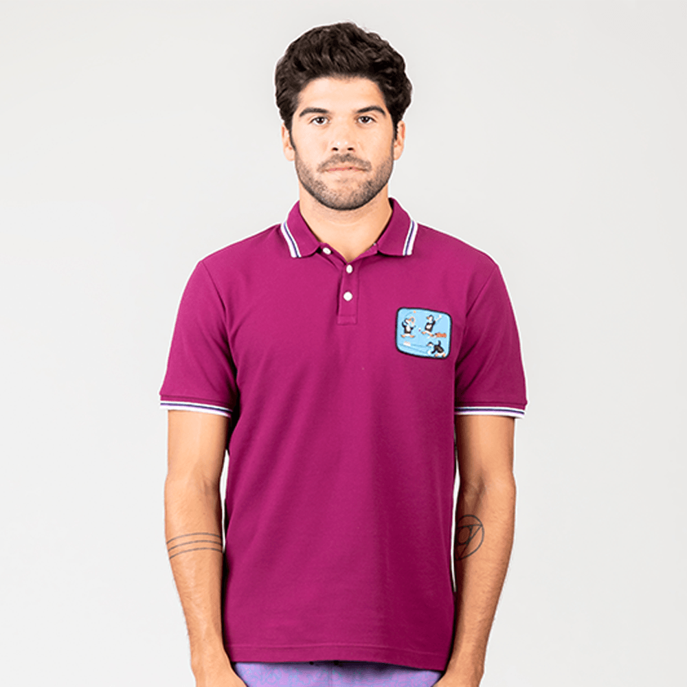 Polo Original Penguin Magenta Interloque Patch - Original Penguin®